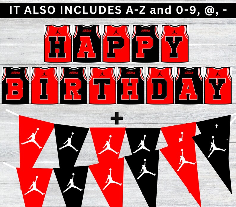 Basketball Happy Birthday Banner Decoration for Birthday Theme Party ...