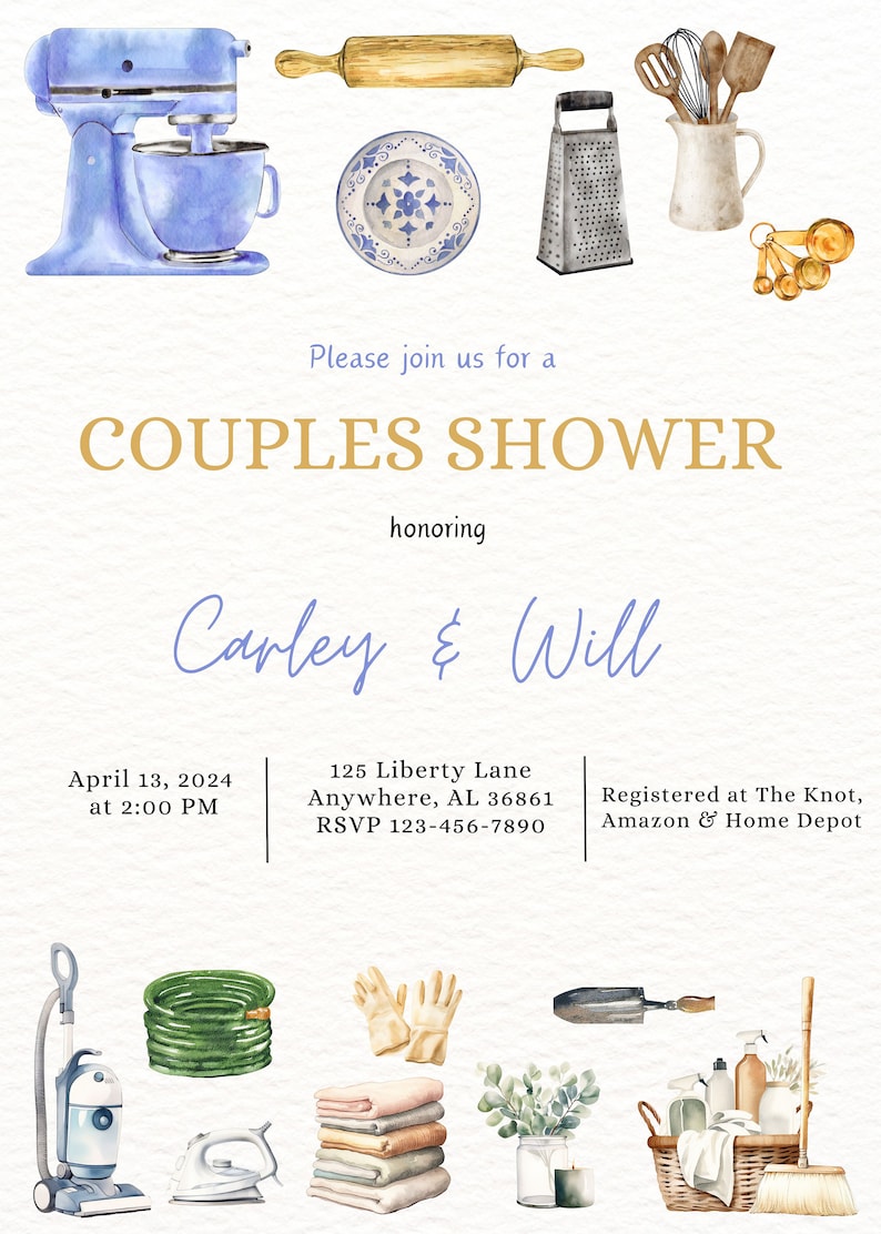 Couples Shower/stock the House Editable Invitation - Etsy