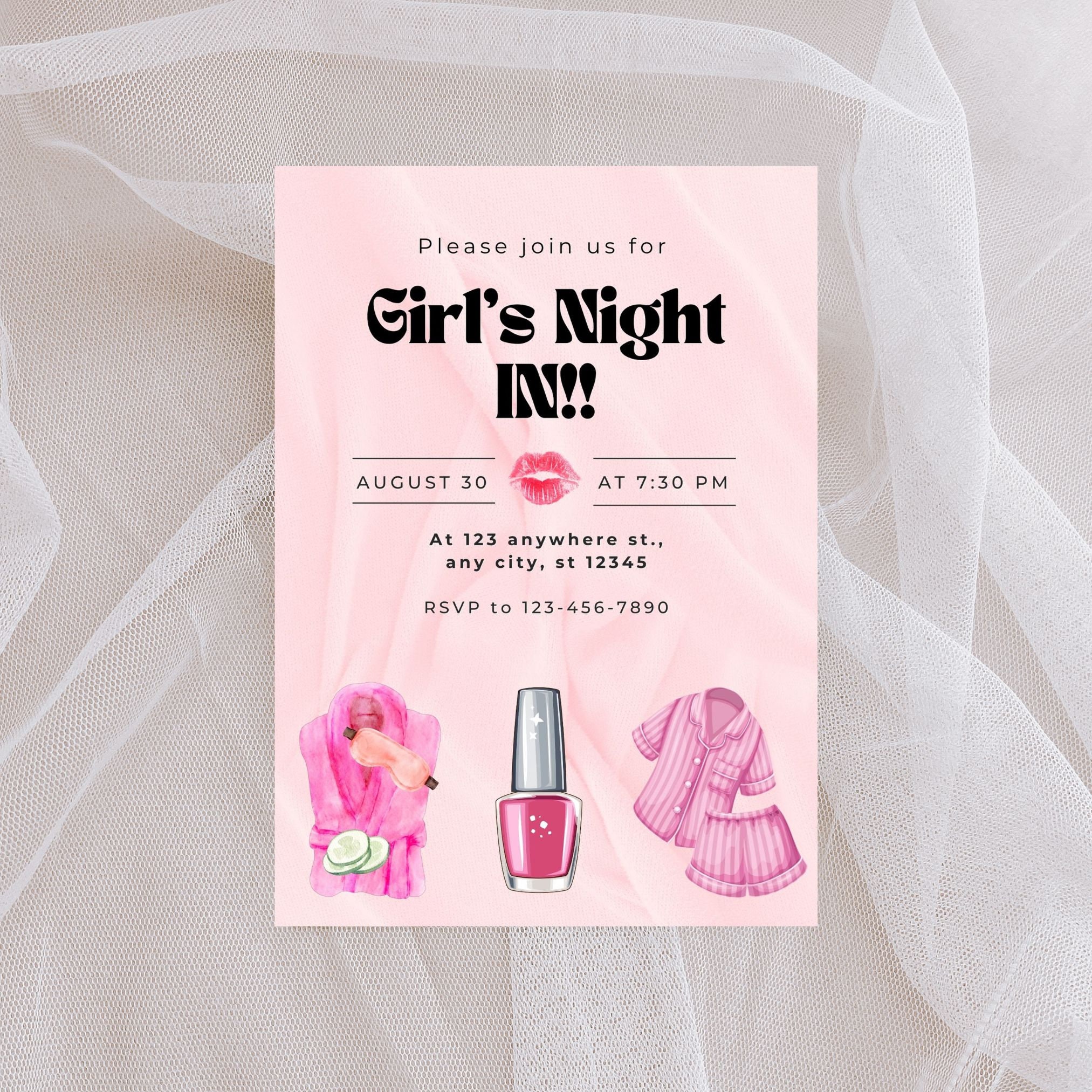 Girl's Night Editable Invitations - Etsy