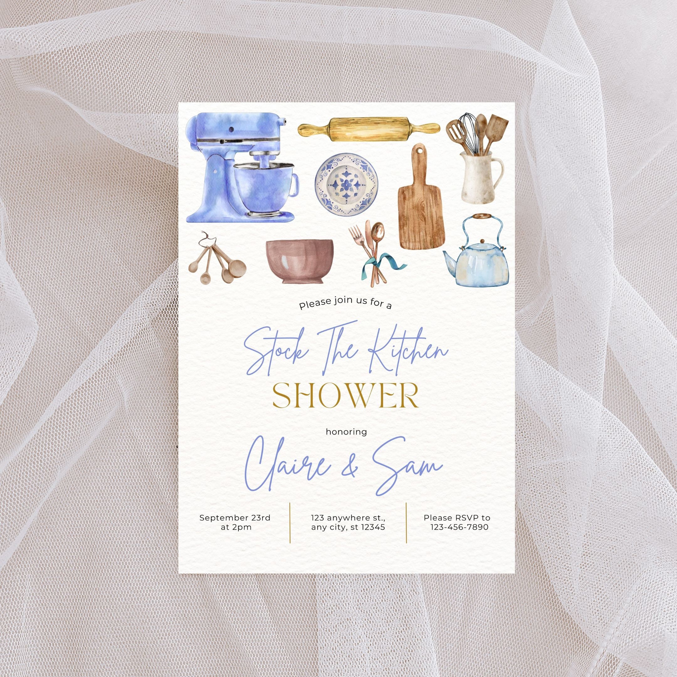 Stock the Kitchen Wedding Shower Editable Invitation - Etsy