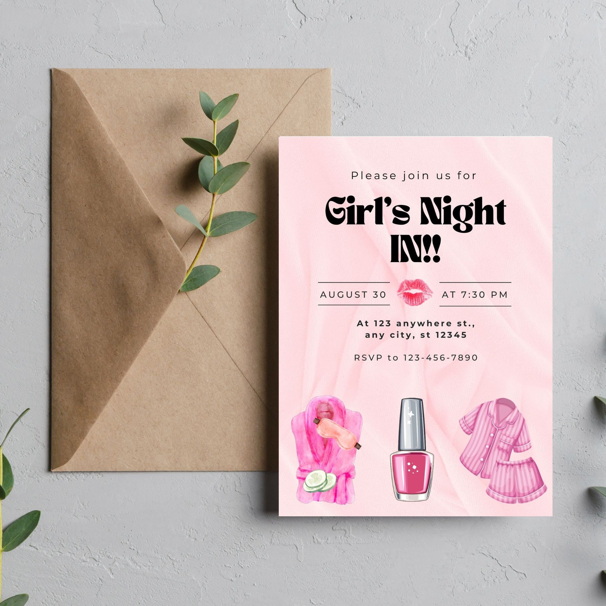 Girl's Night Editable Invitations - Etsy