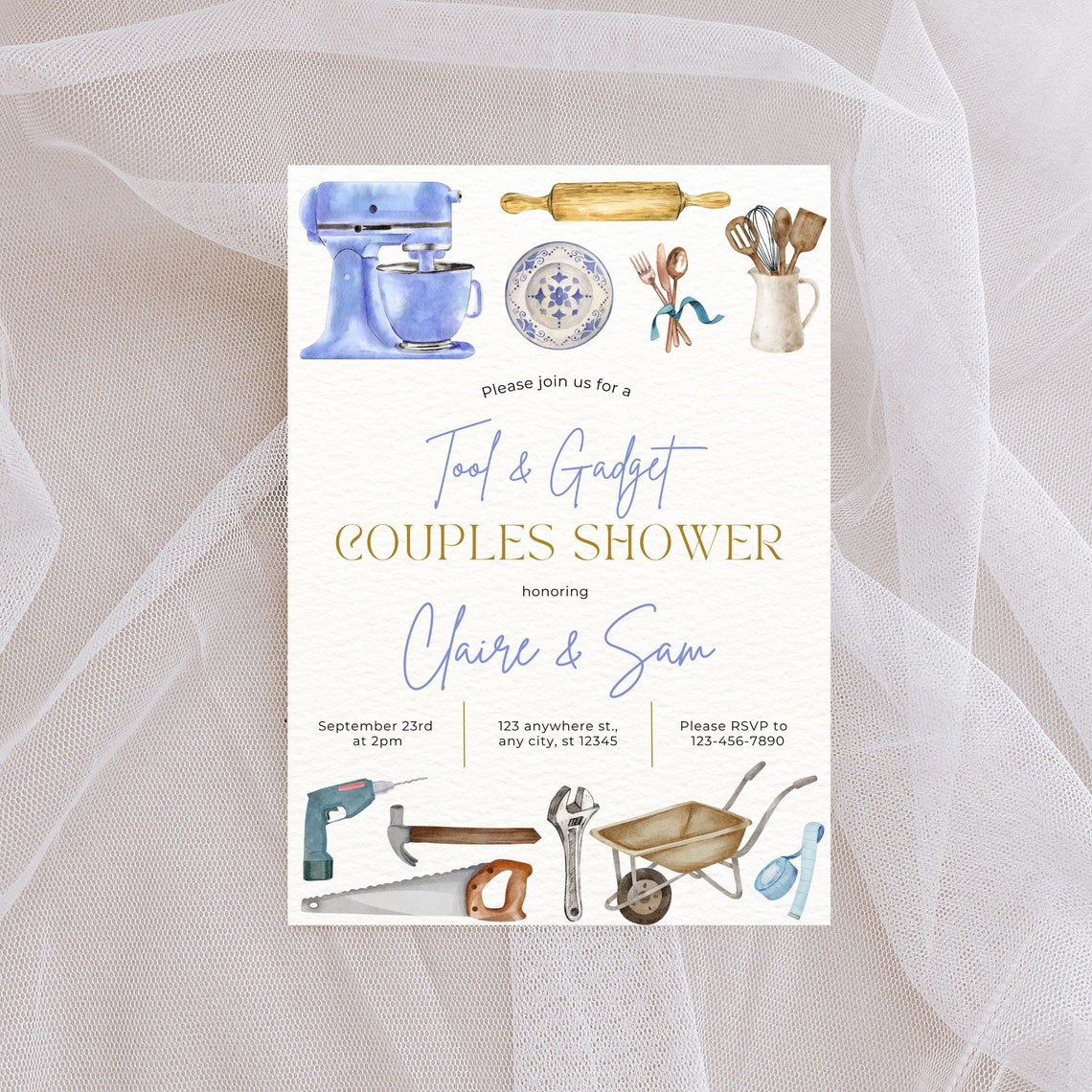 Tool & Gadget Couple's Shower Editable Invitation - Etsy