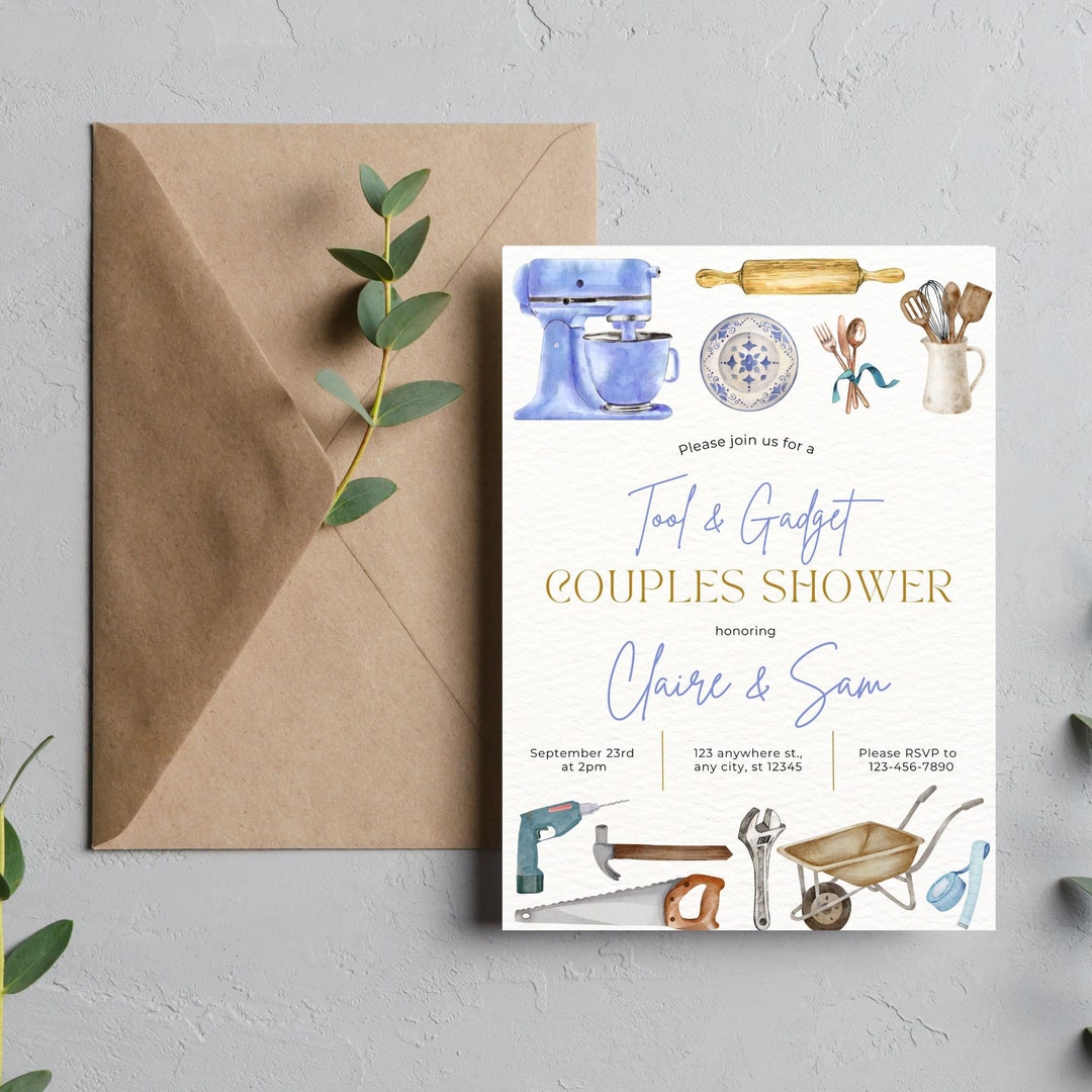 Tool & Gadget Couple's Shower Editable Invitation - Etsy