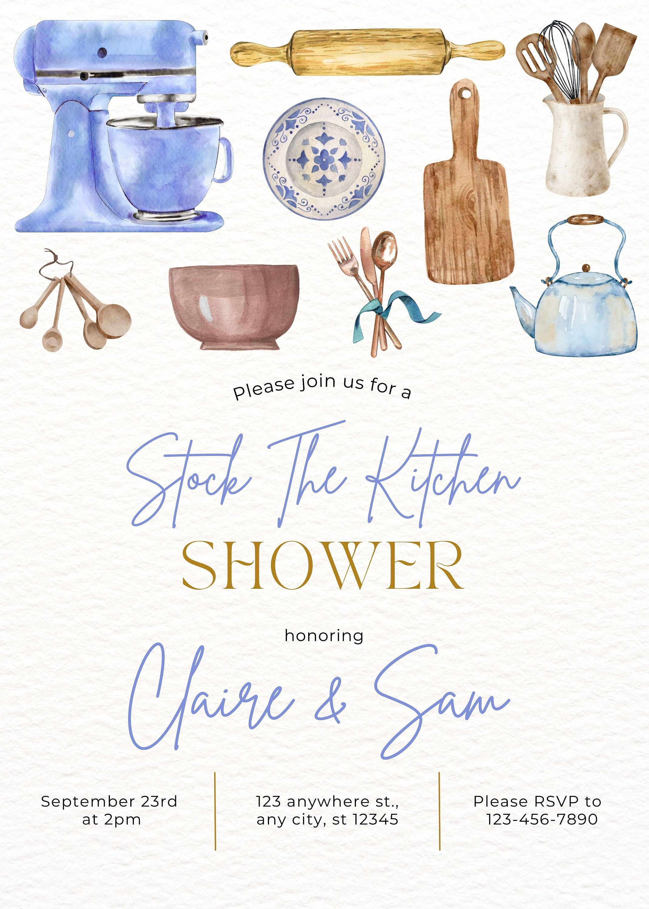 Stock the Kitchen Wedding Shower Editable Invitation - Etsy