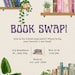 Book Swap/club Themed Editable Invitation - Etsy