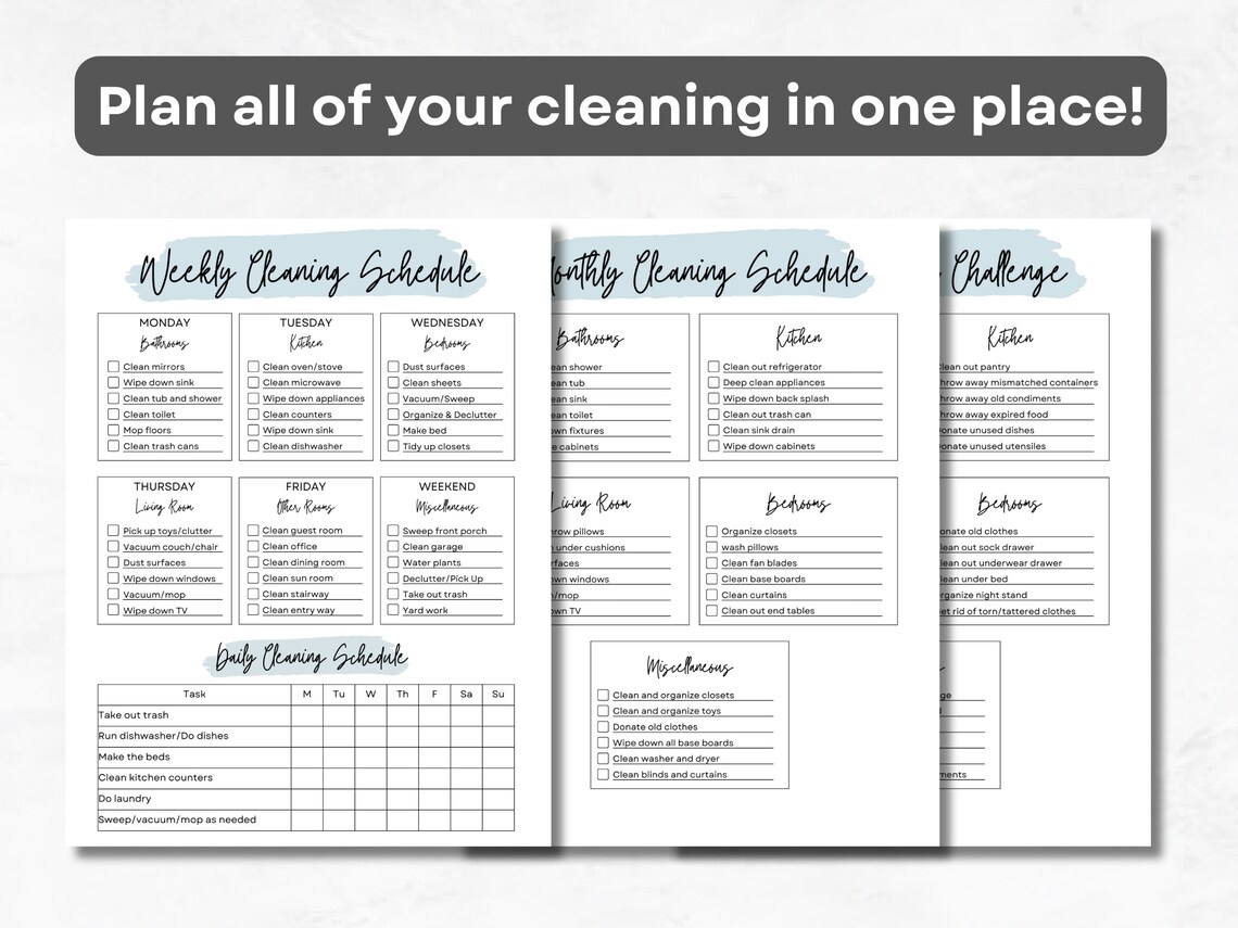 EDITABLE Ultimate Cleaning Planner, Cleaning Checklist, Cleaning ...