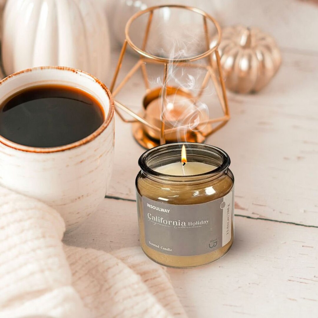 Set of 2 Laurel & Mate Tea Scent 3 Oz Fancy Candle Earthy and Warm ...