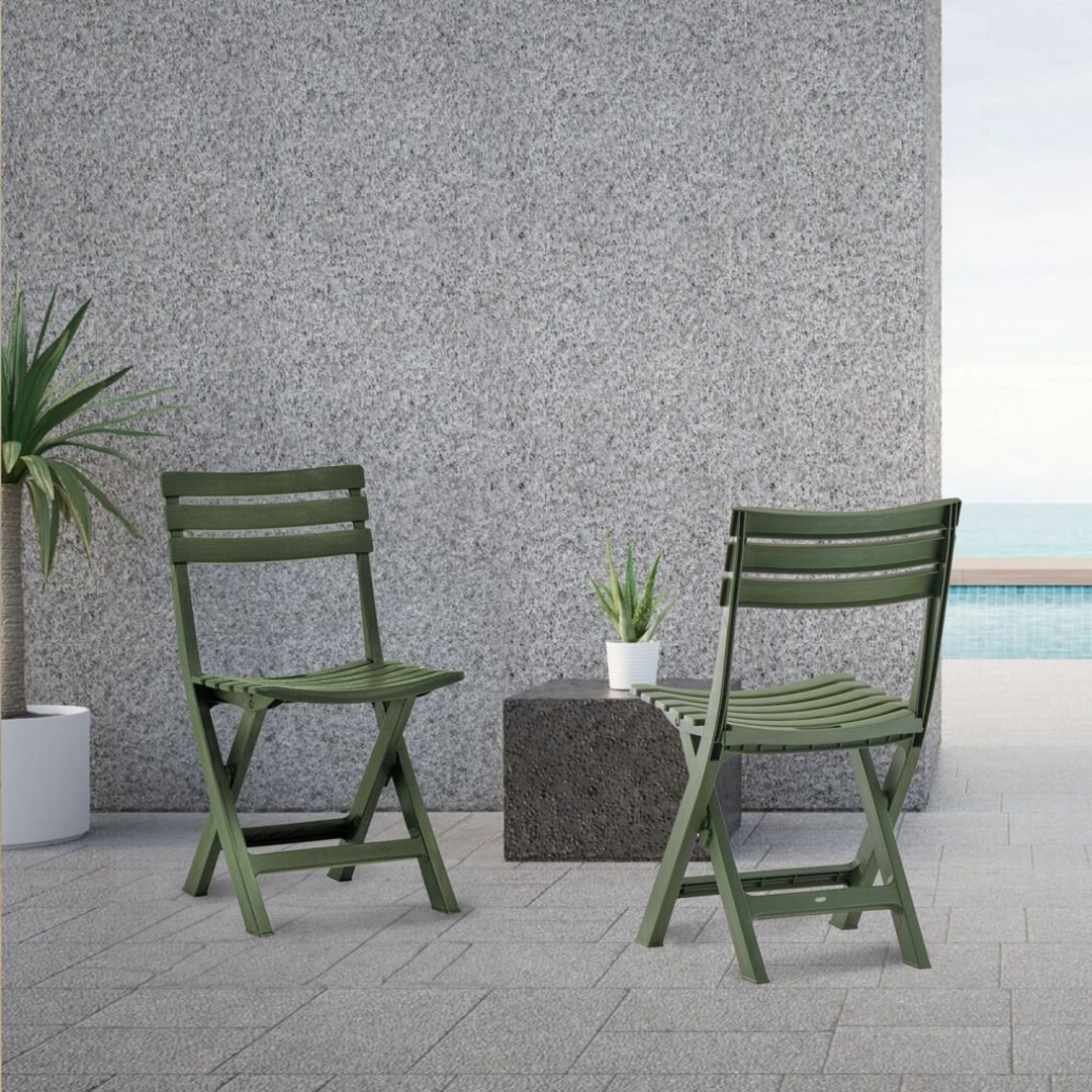 Terrasse Outdoor Folding Chair-set of 2-avocado Green-weather & UV ...