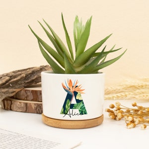 Mini Succulent Planter, Flower Pot With Initial, Custom Plant Pot ...