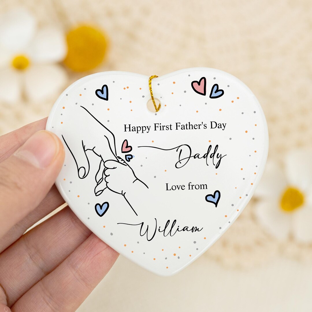 Personalised Happy First Father's Day Ornament, Grandad Gifts, 1st ...