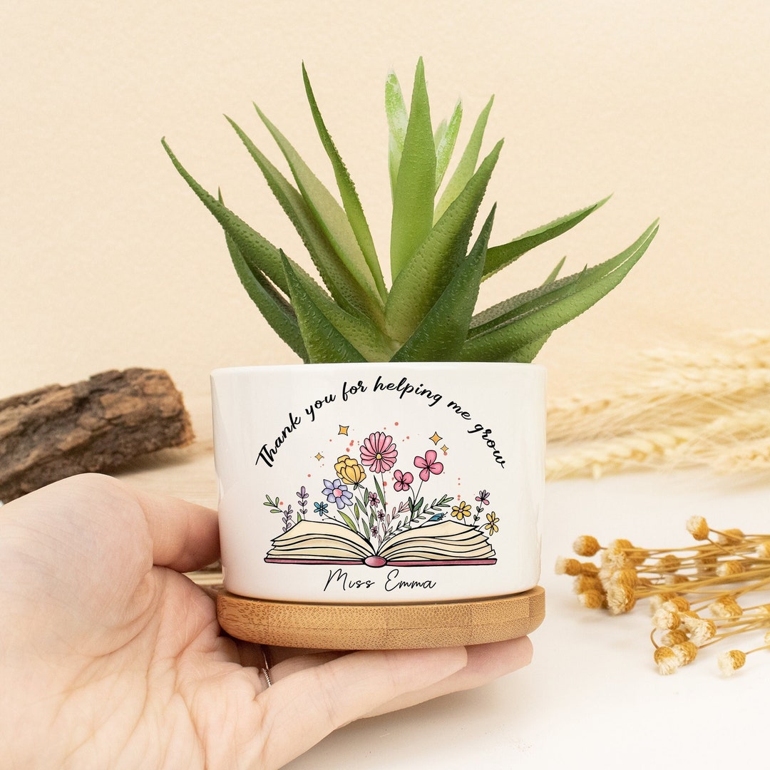 Thank You for Helping Me Grow Flower Pot, Plant Pot, Mini Succulent ...