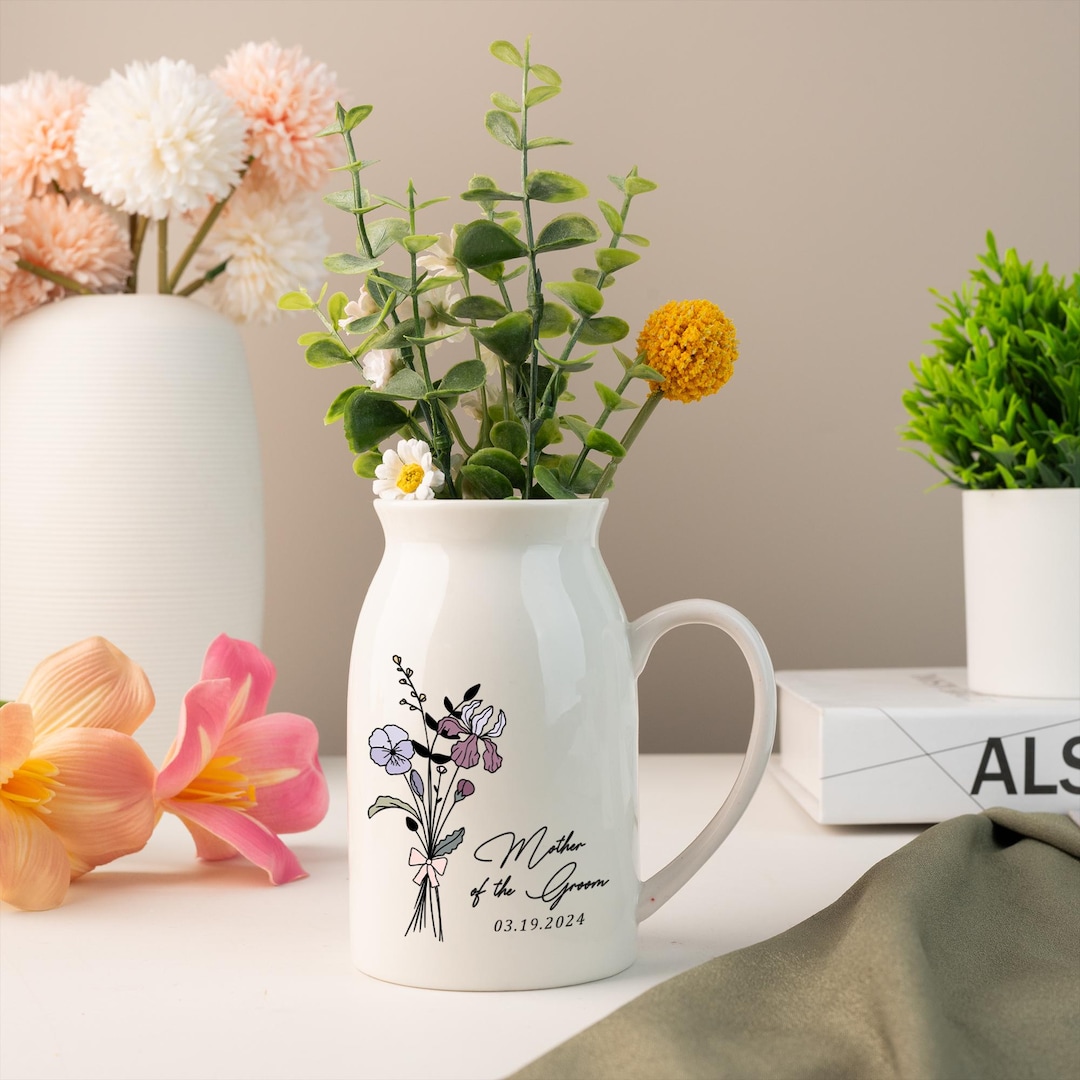 Mother of the Bride & Groom Flower Vase, Bonus Mom Gift, Mother of the ...