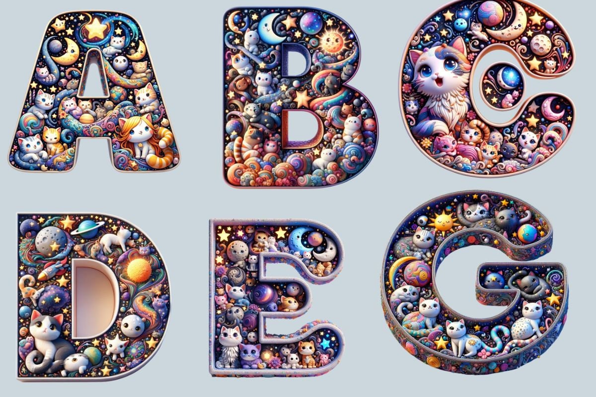 3D ALPHABET GALAXY - Etsy