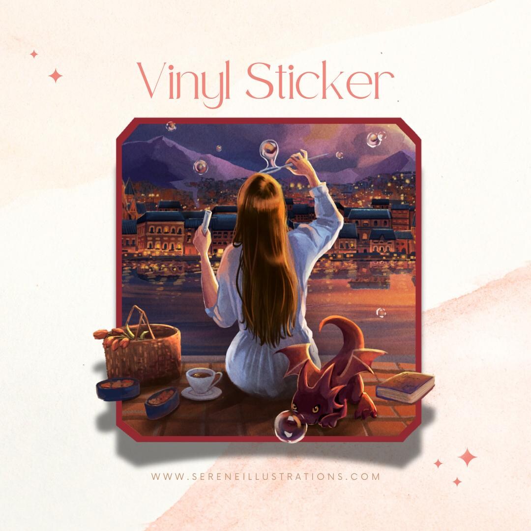 Dragon Fantasy Vinyl Sticker, Book Lovers, Kindle Bookish Merch ...