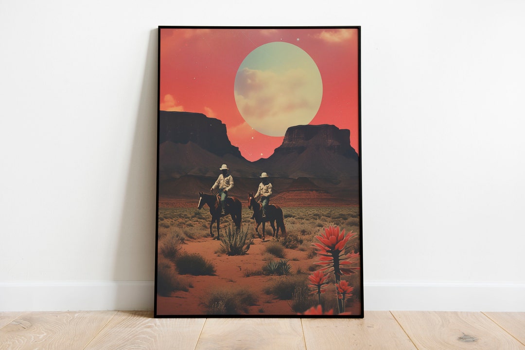 Disheveled Cowboy (UFO Art, Trippy Wall Art, Retro Art, Cosmic Art ...