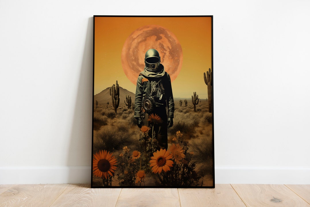Underwater Desert Gaze (retro Futurism Art, Space Art, Vintage Collage ...
