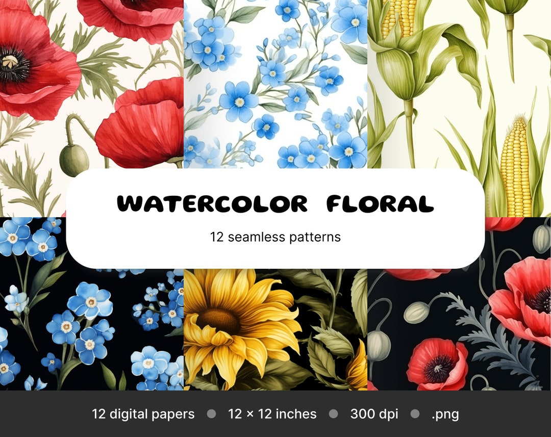 Watercolor Floral Patterns Paper Seamless Floral Patterns Watercolor ...