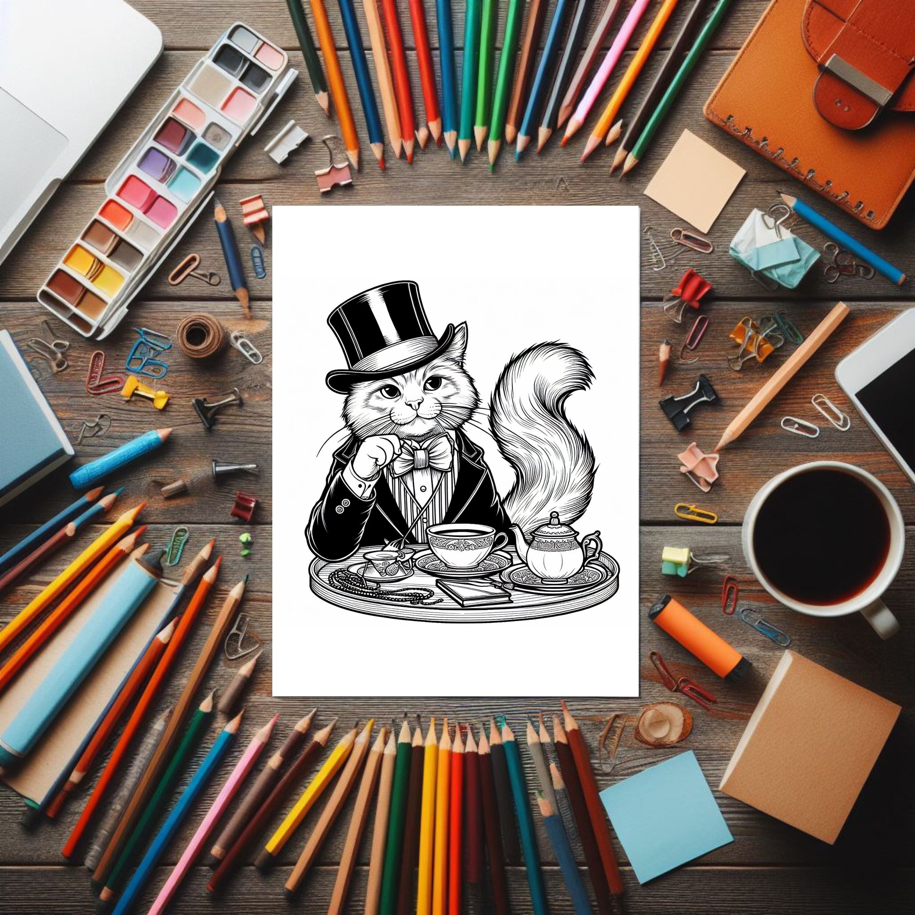 Gentleman Cats COLOURING PAGES 20 Printable Coloring Pages, Funny ...