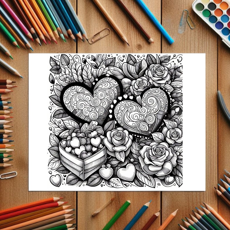 Valentine's Hearts COLOURING PAGES 21 Printable Coloring Pages ...