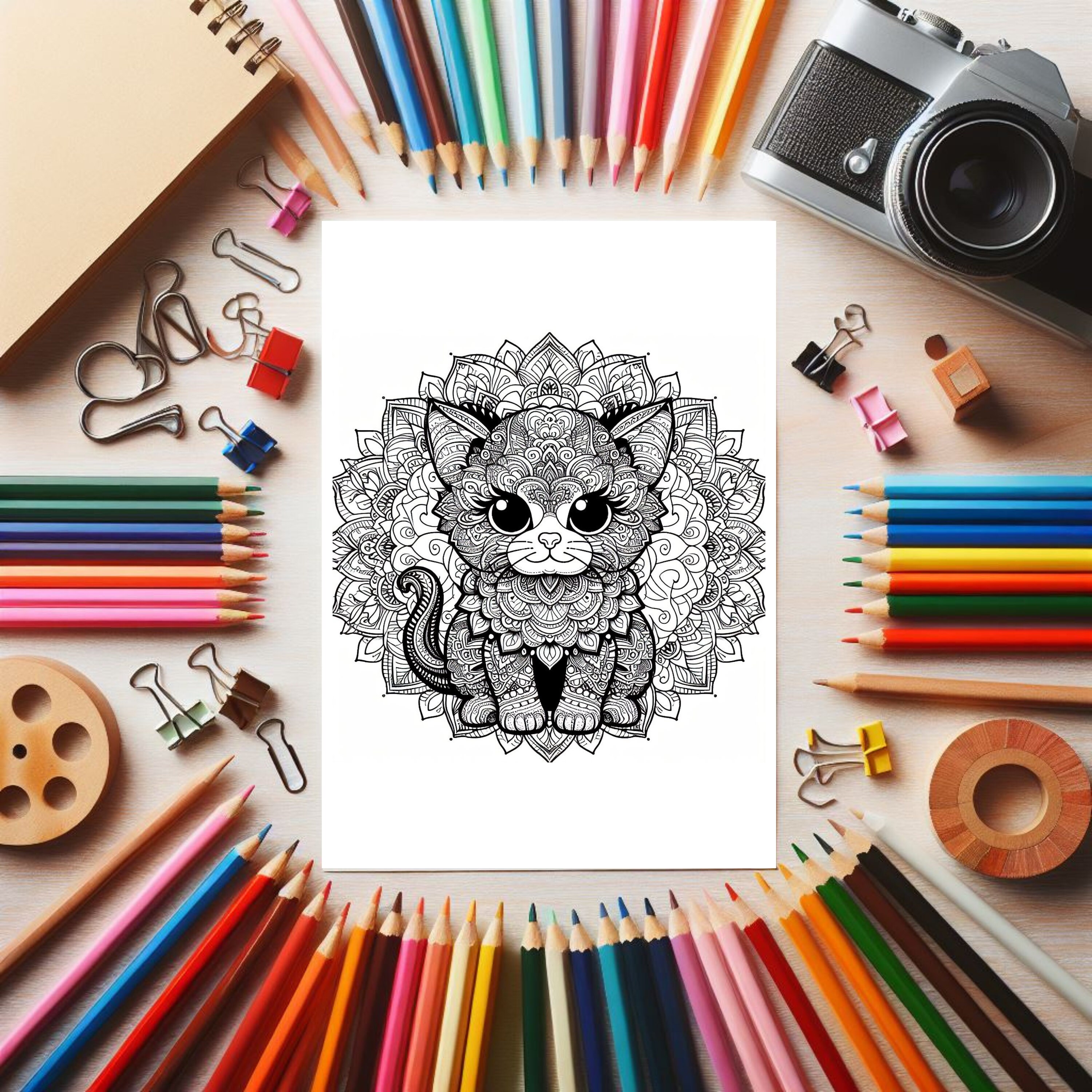 Mandala Kittens COLOURING PAGES 26 Printable Coloring Pages, Mindful ...