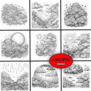 Wispy Clouds COLOURING PAGES 38 Magic Spiritual, Astrology Whimsical ...