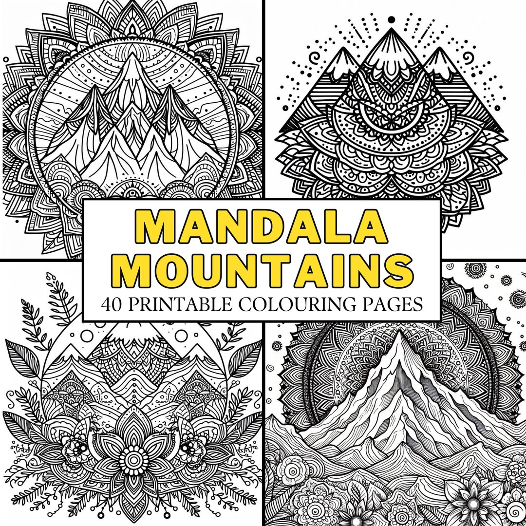 Mandala Mountains COLOURING PAGES 40 Printable Coloring Pages PDF ...