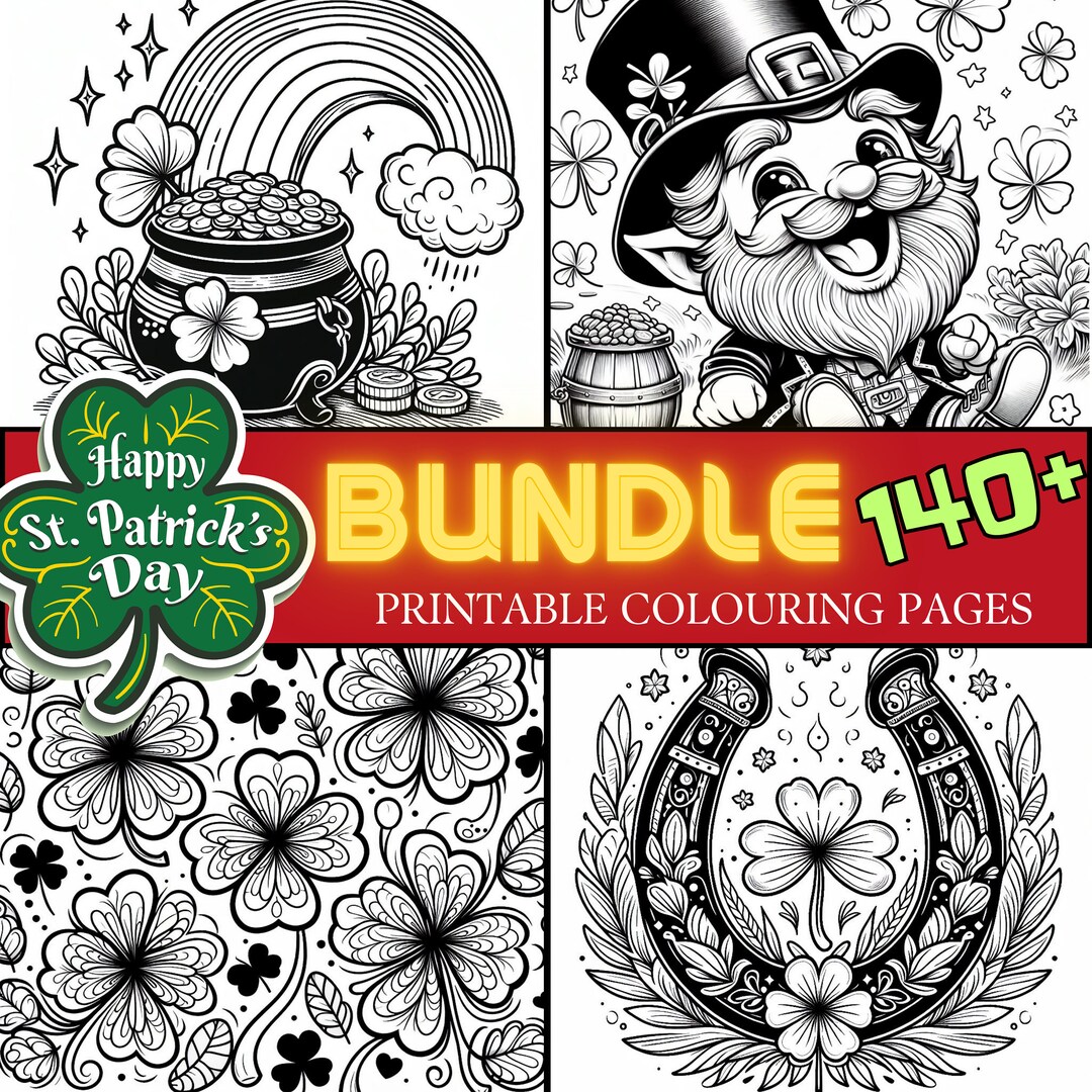 St Patrick's Day COLOURING PAGES BUNDLE, 240+ Printable Coloring Pages ...