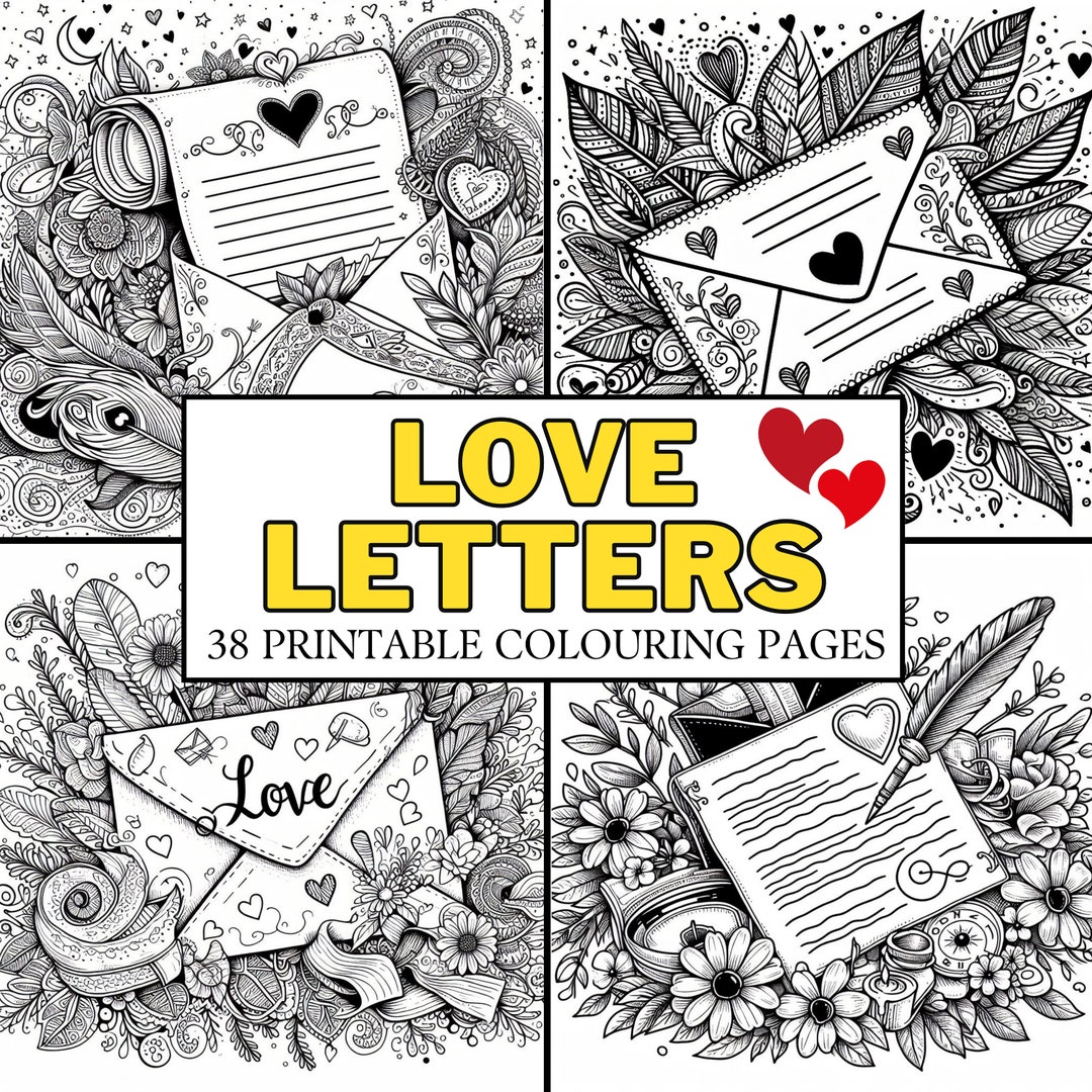 Valentine's Love Letters COLOURING PAGES 38 Printable Coloring Pages ...