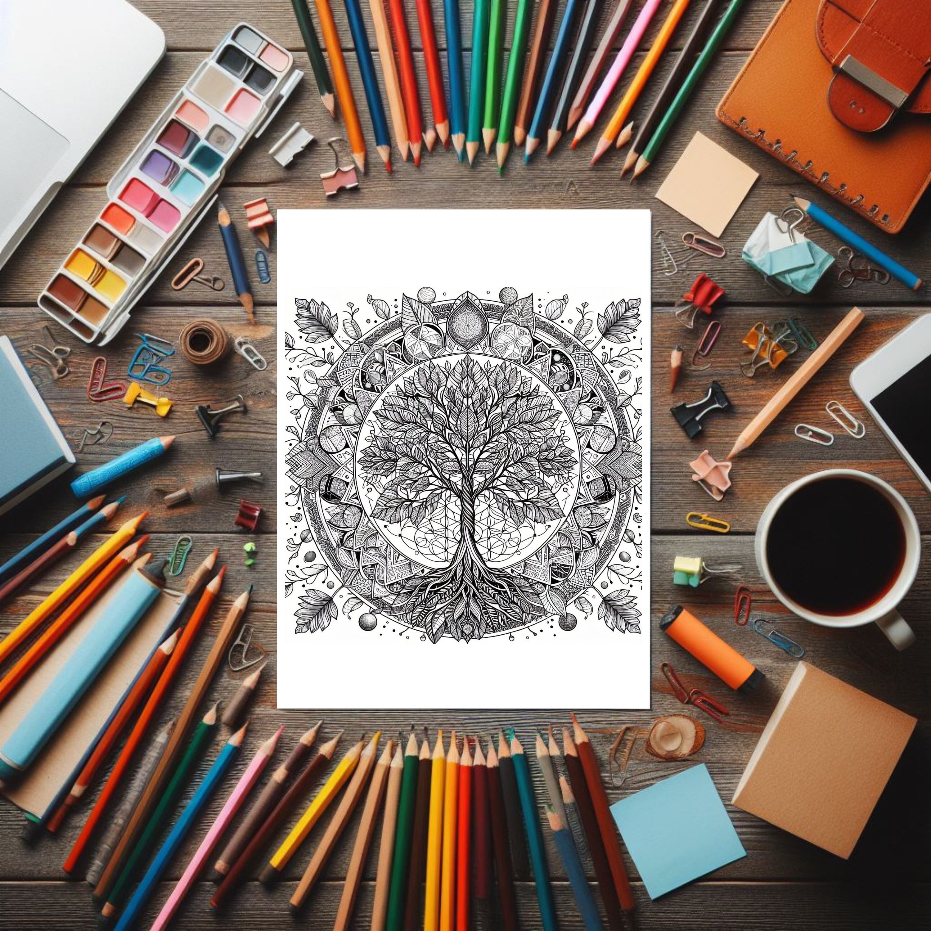 Tree of Life Mandalas COLOURING PAGES 46 Magic, Spiritual, Printable ...