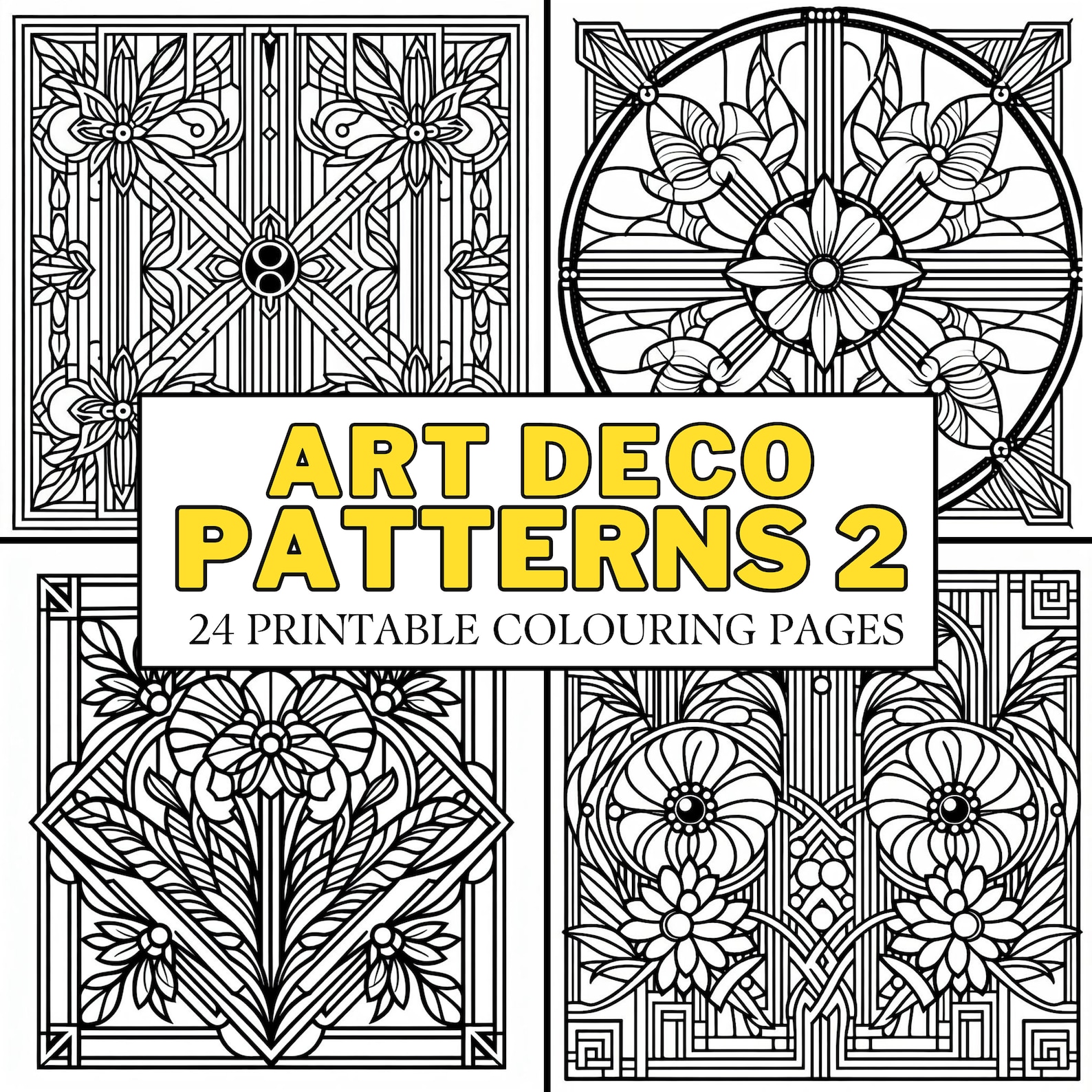 Simple Art Deco Patterns COLOURING PAGES 24 Printable Coloring Pages ...