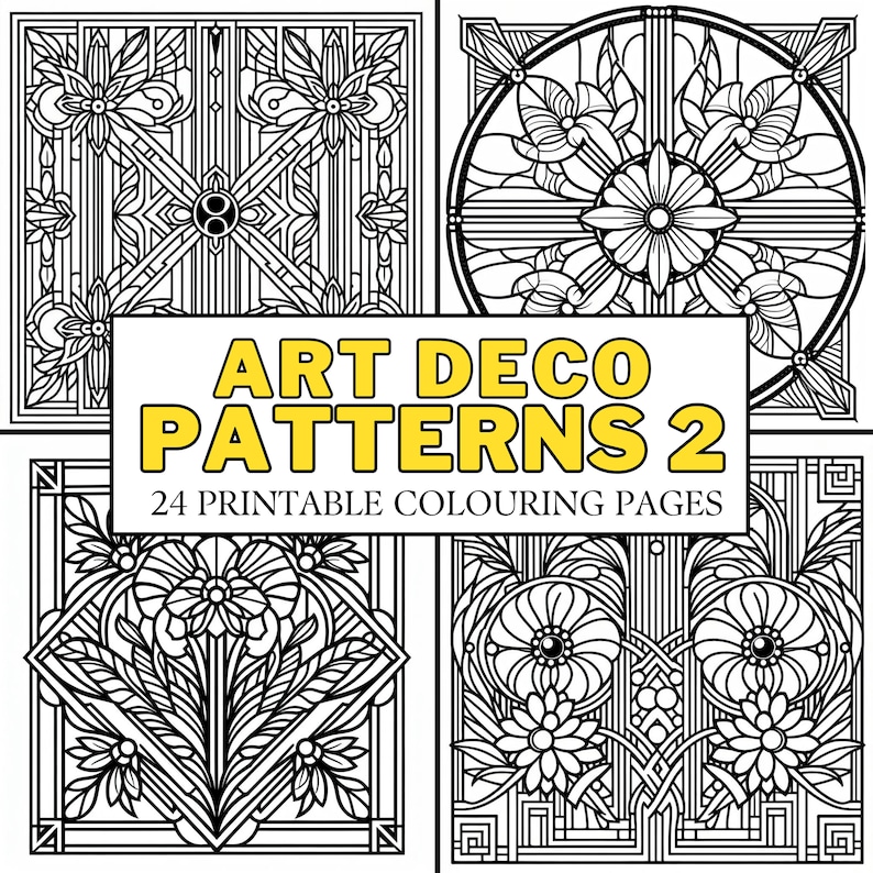 Simple Art Deco Patterns COLOURING PAGES 24 Printable Coloring Pages ...