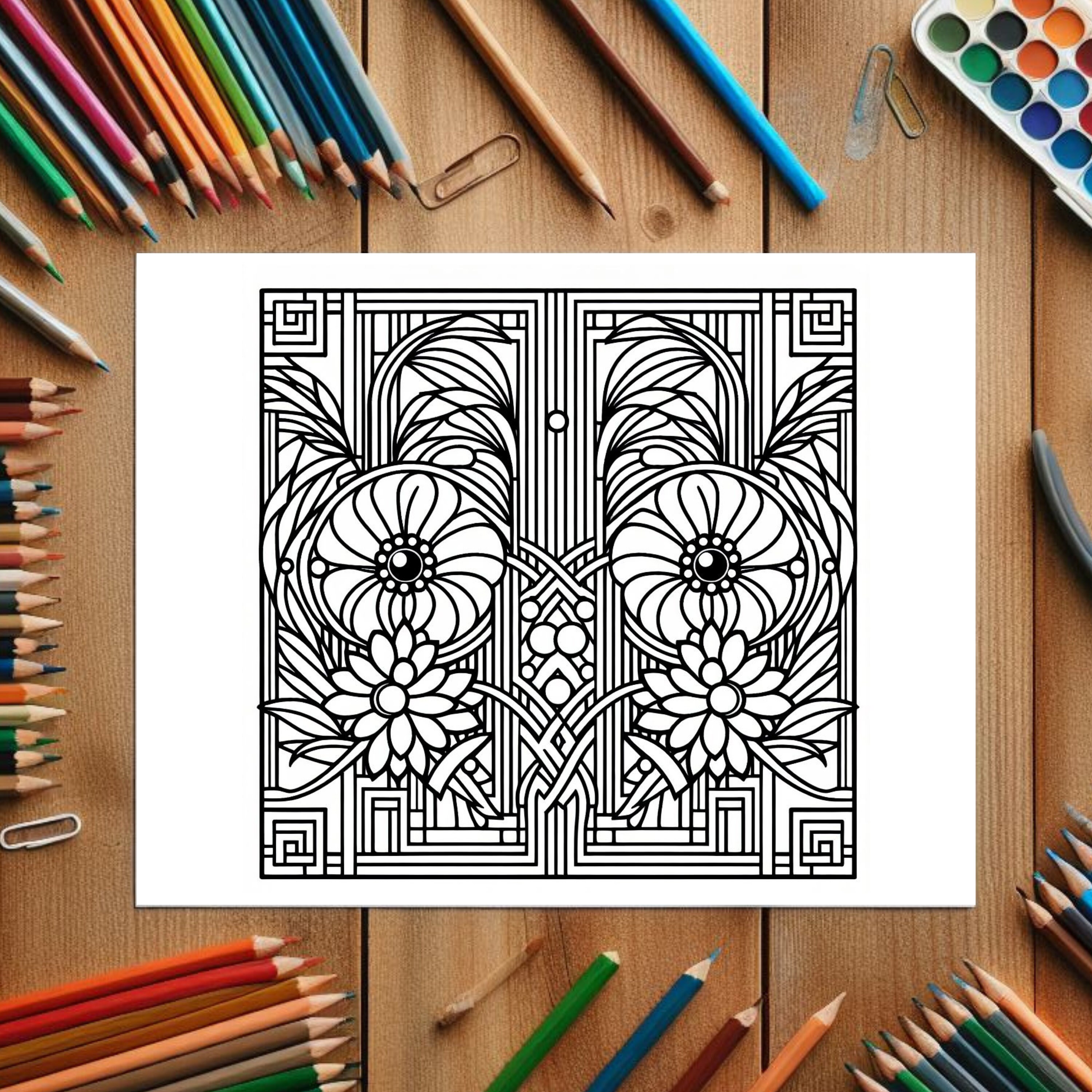 Simple Art Deco Patterns COLOURING PAGES 24 Printable Coloring Pages ...