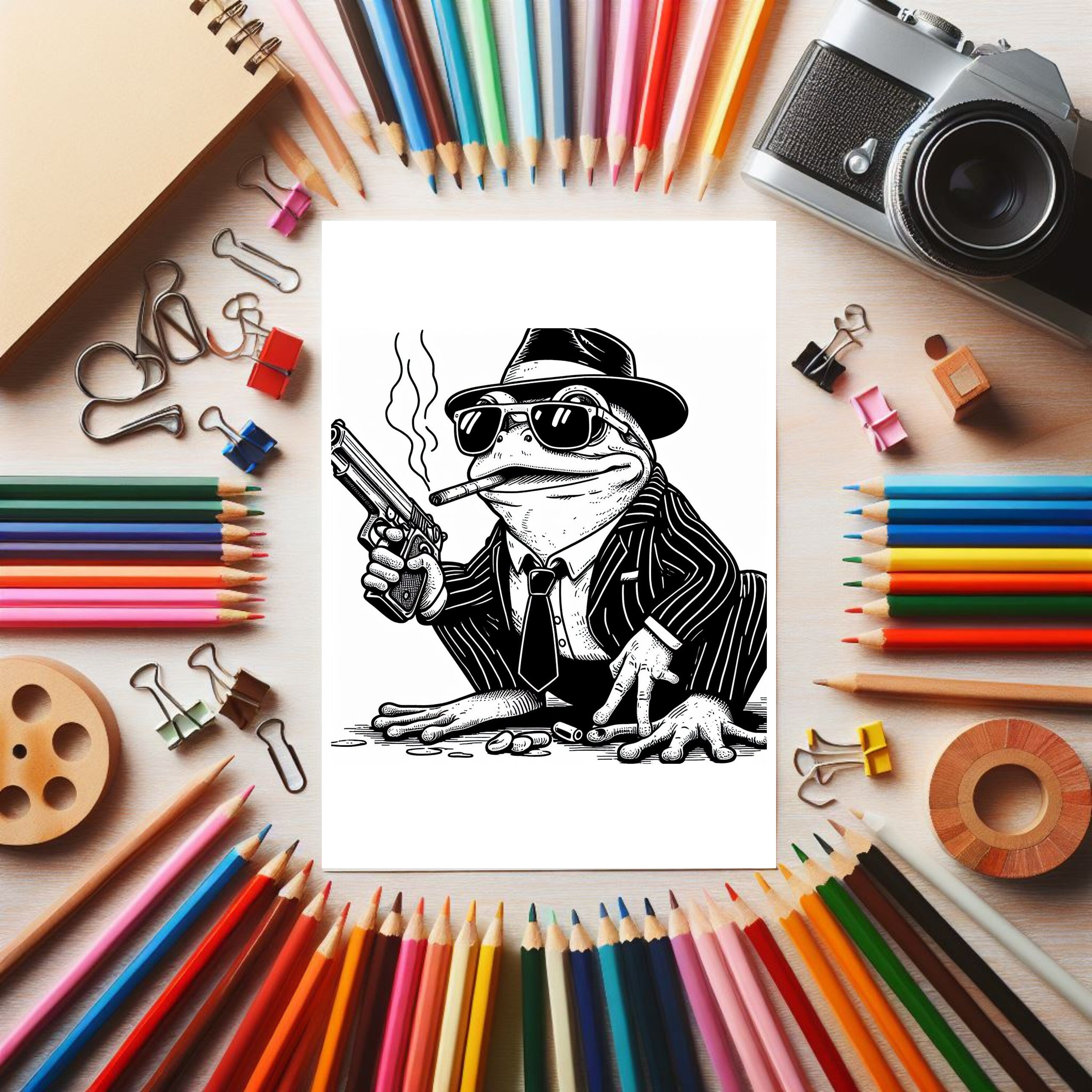 Gangster Frogs COLOURING PAGES 25 Printable Coloring Pages, Funny ...