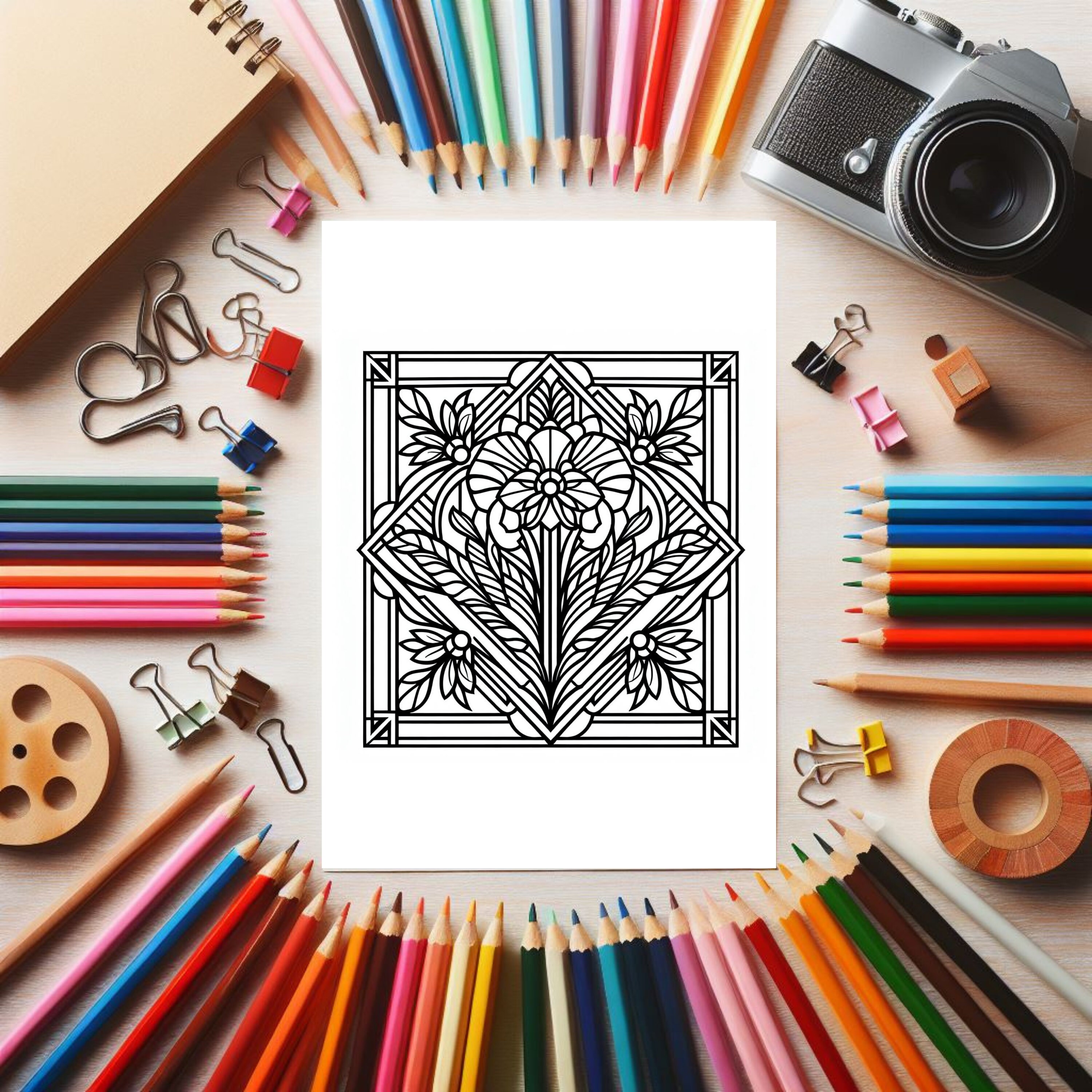 Simple Art Deco Patterns COLOURING PAGES 24 Printable Coloring Pages ...