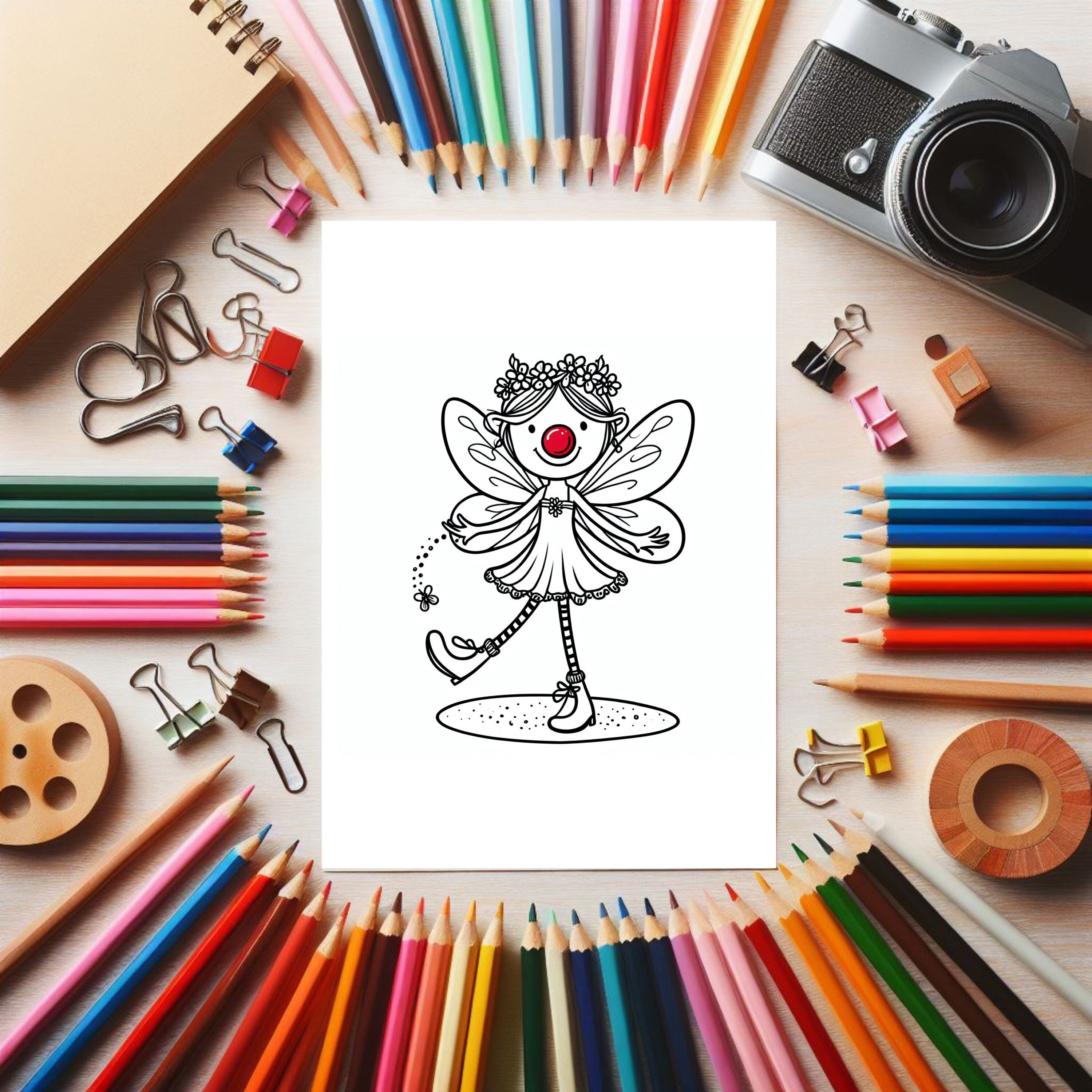Red Nose Day Fairies COLOURING PAGES 20 Printable Coloring Pages, Fun ...