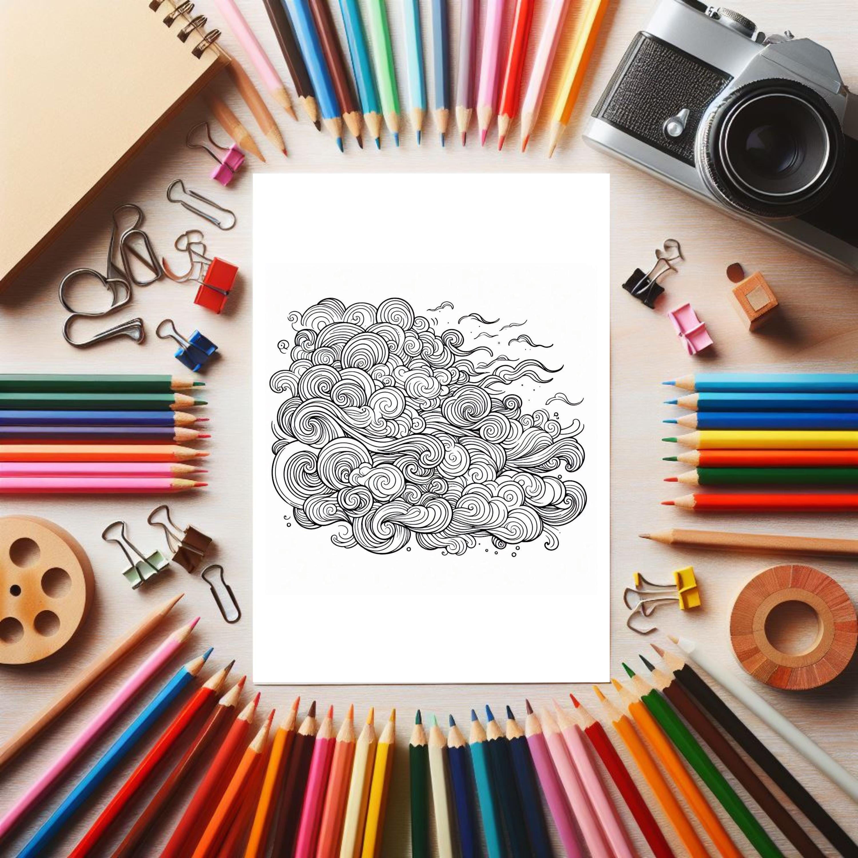Wispy Clouds COLOURING PAGES 38 Magic Spiritual, Astrology Whimsical ...