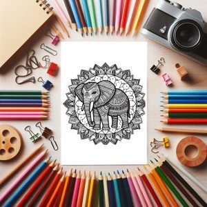 Mandala Elephants COLOURING PAGES 36 Printable Coloring Pages, Mindful ...