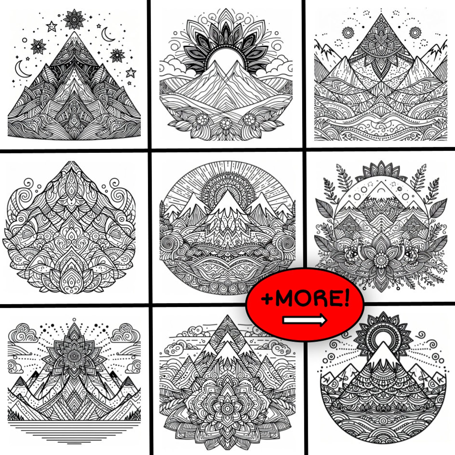 Mandala Mountains COLOURING PAGES 40 Printable Coloring Pages PDF ...