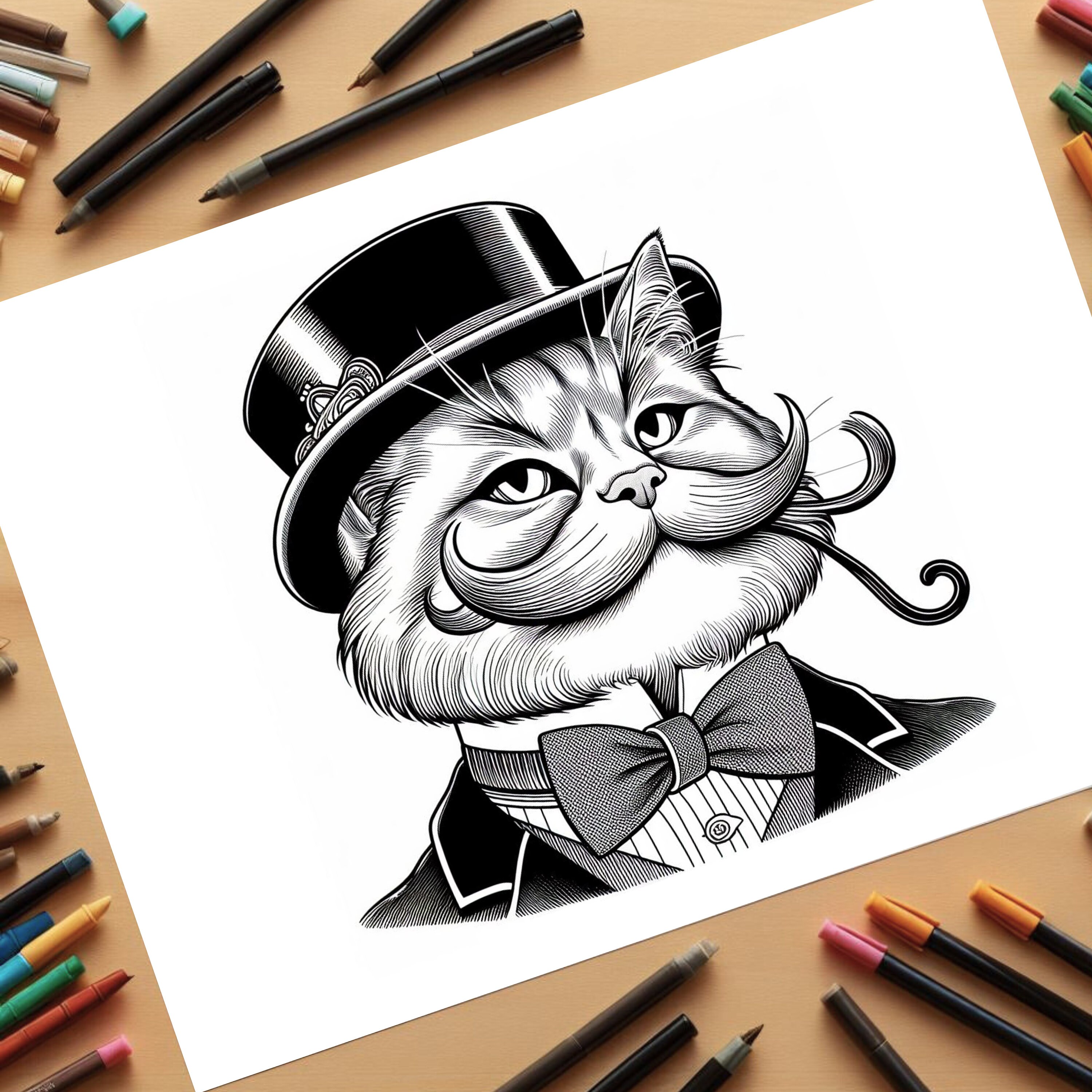 Gentleman Cats COLOURING PAGES 20 Printable Coloring Pages, Funny ...