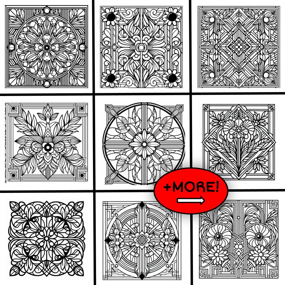 Simple Art Deco Patterns COLOURING PAGES 24 Printable Coloring Pages ...
