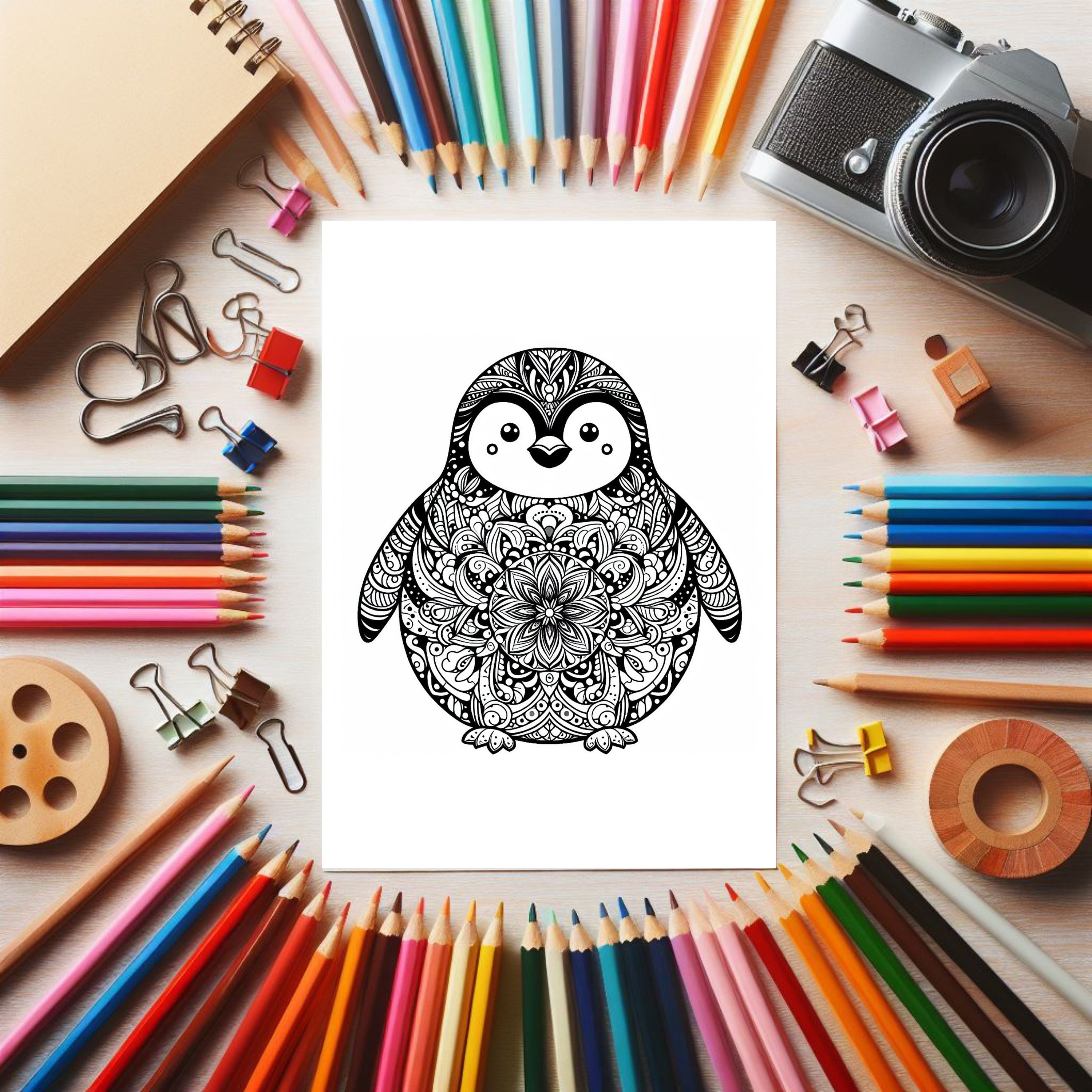 Mandala Penguins COLOURING PAGES 33 Printable Coloring Pages, Mindful ...