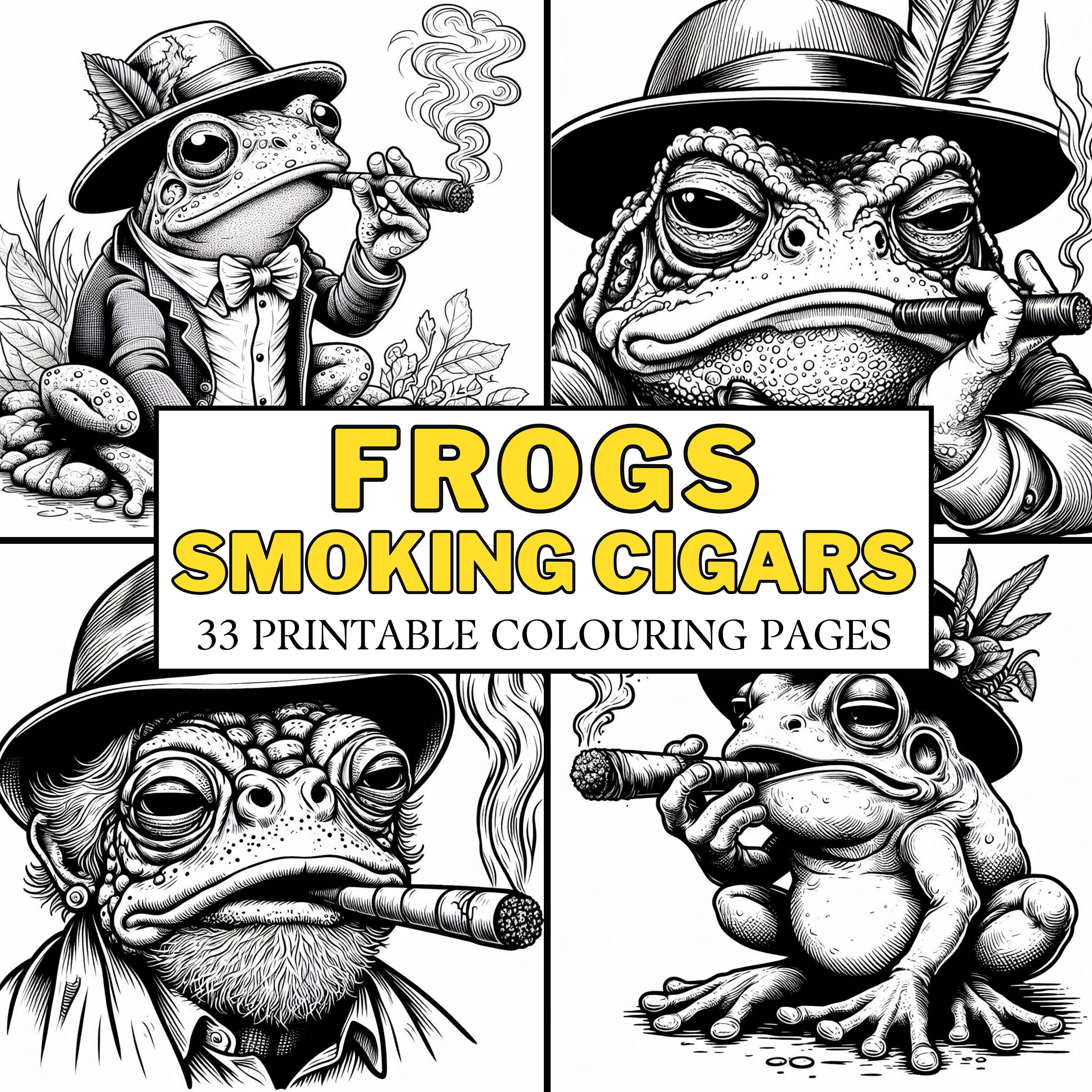 Frogs Smoking Cigars COLOURING PAGES 33 Funny Printable Coloring Pages ...