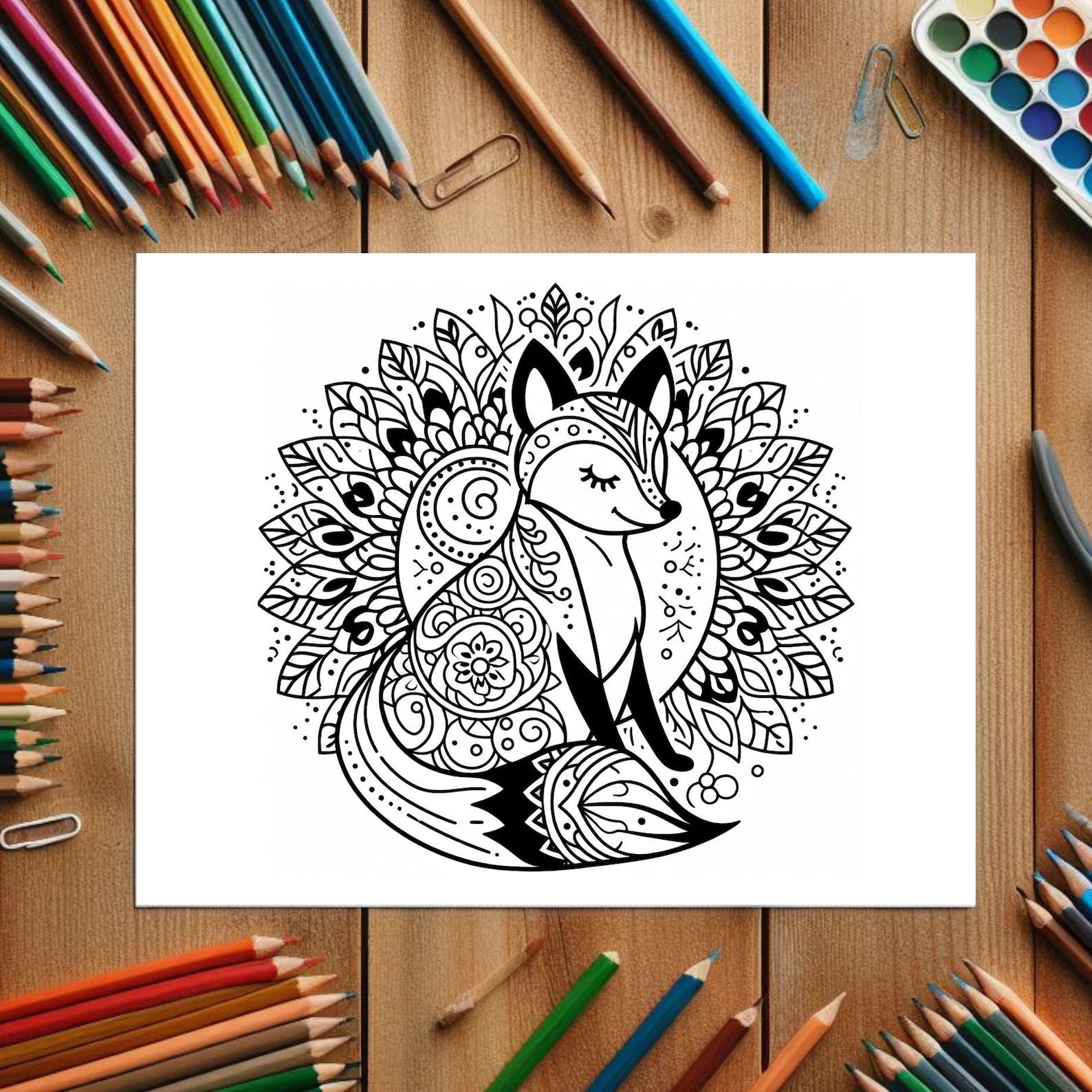 Mandala Fox COLOURING PAGES 25 Printable Coloring Pages, Mindful ...