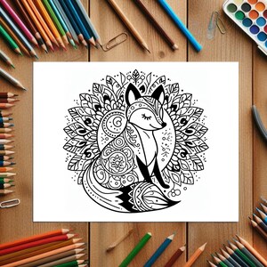 Mandala Fox COLOURING PAGES 25 Printable Coloring Pages, Mindful ...