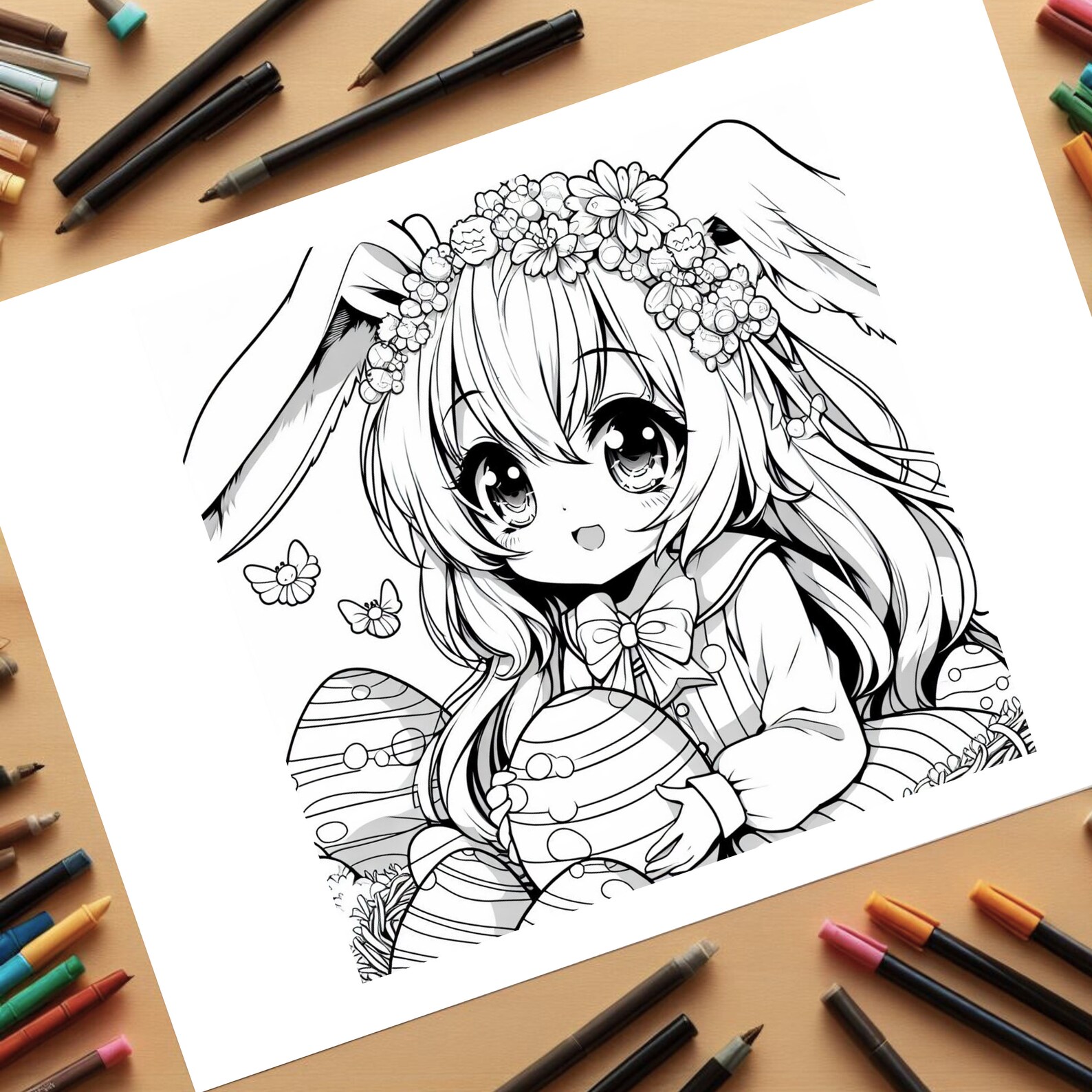 Anime / Manga Easter Bunny COLOURING PAGES 24 Printable Coloring Pages ...