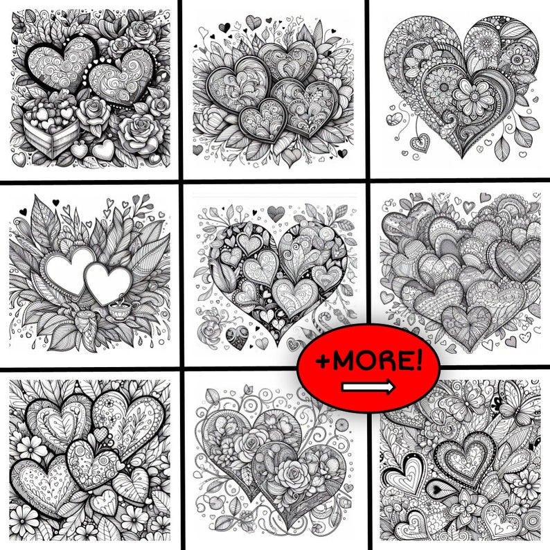 Valentine's Hearts COLOURING PAGES 21 Printable Coloring Pages ...