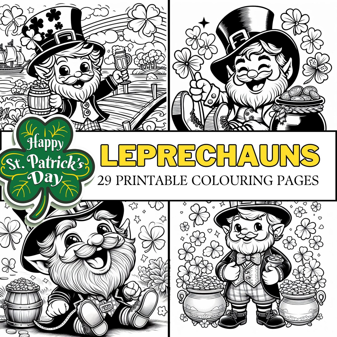 St Patrick's Day Leprechauns COLOURING PAGES 29 Printable Coloring ...