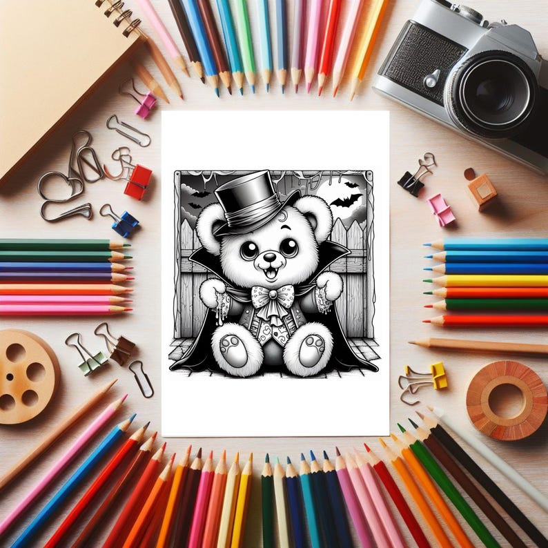 Halloween Vampire Teddies COLOURING PAGES 39 Printable Coloring Pages ...