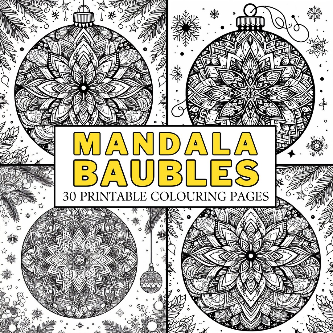 Christmas Mandala Bauble COLOURING PAGES 30 Printable Coloring Pages ...