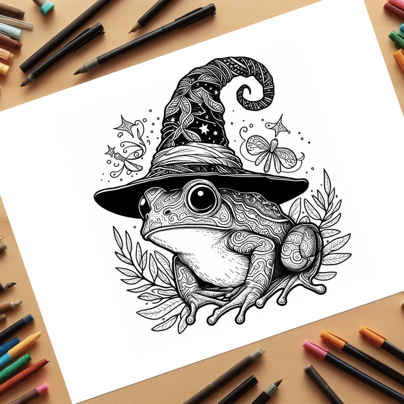 Wizard Frogs COLOURING PAGES 33 Printable Unique Coloring Pages, Fun ...